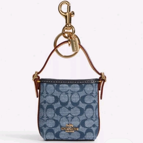 Coach | Bags | Coach Mini Val Duffle Bag Charm In Signature Chambray ...